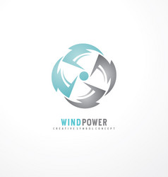 Air cooler logo with wind concept Royalty Free Vector Image
