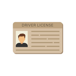 Driver license icon in flat style id card Vector Image