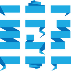 White blank folded ribbon banner Royalty Free Vector Image