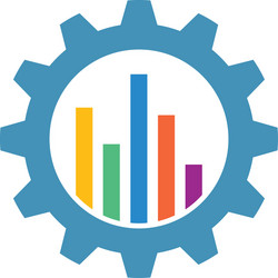 Gear graph arrow diagram finance icon Royalty Free Vector