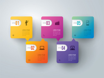 Infographic timeline template with 5 options Vector Image