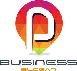 Gothic style letter p logo calligraphy uppercase Vector Image