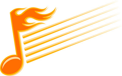 Music note with fire Royalty Free Vector Image