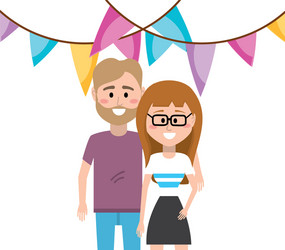People party cartoons Royalty Free Vector Image