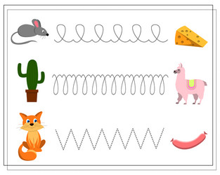 Practice your handwriting draw a line cartoon Vector Image