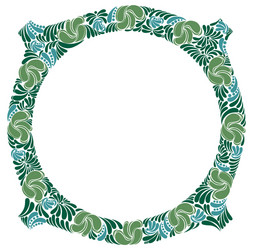 Round shape floral frame made leaves vintage Vector Image