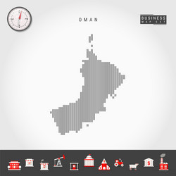 Dotted map oman simple silhouette Royalty Free Vector Image