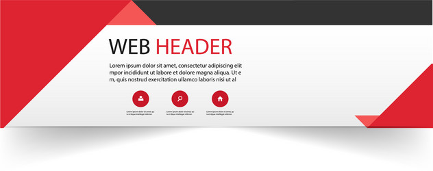 Modern web header design red black background vect