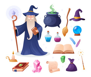 Cartoon wizard Royalty Free Vector Image - VectorStock