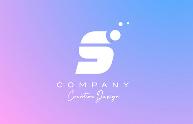 Pastel color s blue alphabet letter logo icon Vector Image