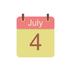 Calendar icon july 7 independence day Royalty Free Vector