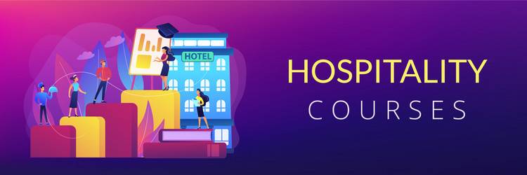 Hospitality courses concept banner header Vector Image