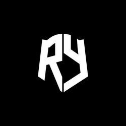 Ry logo monogram with negative space circle Vector Image