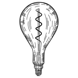 Hand drawn light bulb in vintage engraved style Vector Image