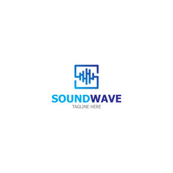 Sound wave music production logo and symbol Vector Image