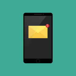 New email notification on mobile phone Royalty Free Vector