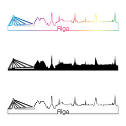 Egypt skyline and landmarks silhouette Royalty Free Vector