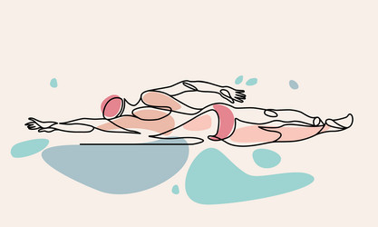 Continuous one line drawing of front crawl Vector Image