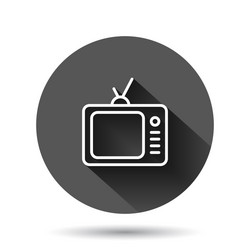 Tv icon in flat style television sign on black Vector Image