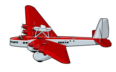 Cartoon retro airplane Royalty Free Vector Image