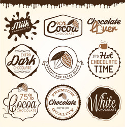 Chocolate design elements labels and badges Vector Image