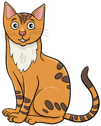 Red cute funny cat stand Royalty Free Vector Image