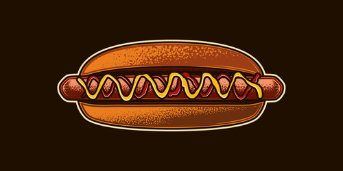 Classic hot dog Royalty Free Vector Image - VectorStock