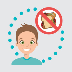 Man cartoon fast food prohibited Royalty Free Vector Image