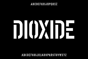 Modern unique stencil font Royalty Free Vector Image