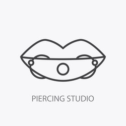 Piercing studio logo ring minimal Royalty Free Vector Image