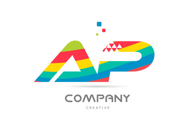 Ap connected alphabet letter logo icon Royalty Free Vector