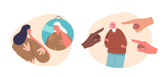 Human fears concept with characters afraid Vector Image