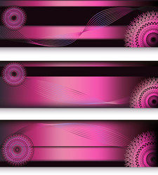 Golden headers set in three choice Royalty Free Vector Image