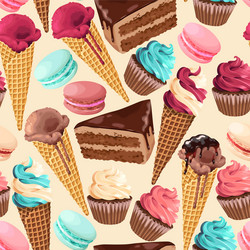 Sweet set 3d realistic objects cupcake cake Vector Image