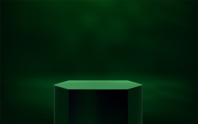 3d green circle frame on dark green background Vector Image