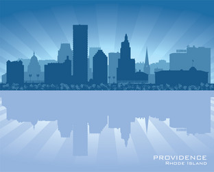 Providence rhode island city skyline silhouette Vector Image