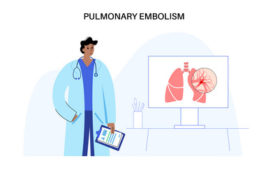 Pulmonary Embolism - Blood Clot in Lung Royalty Free Vector