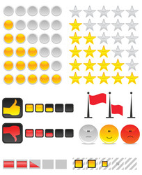 Emoji with star rating feedback emoticon Vector Image