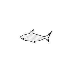 Shark fin line icon fin outline icon Royalty Free Vector