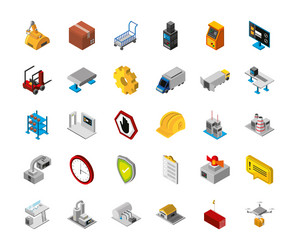 Industrial production and distribution Royalty Free Vector