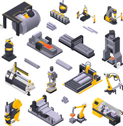 Metal working isometric concept Royalty Free Vector Image
