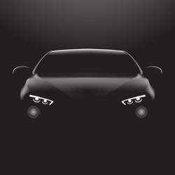 Realistic car in the dark side view Royalty Free Vector