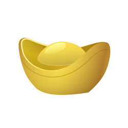 Realistic sycee gold ingot set isolated Royalty Free Vector