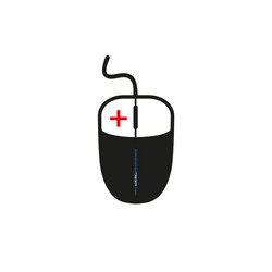 Computer mouse with plus and loading bar Vector Image