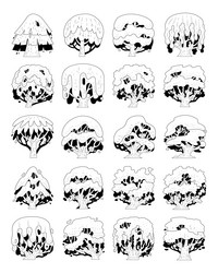 Hand drawn side view tree set Royalty Free Vector Image