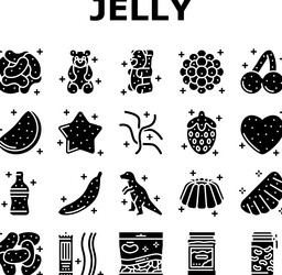 Jelly candy gummy bear fruit gum icons set Vector Image
