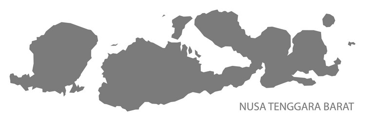 Nusa tenggara timur indonesia map grey Royalty Free Vector