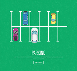 Parking lot poster in flat style Royalty Free Vector Image