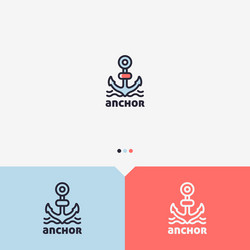 Propeller anchor logo designs inspiration Vector Image