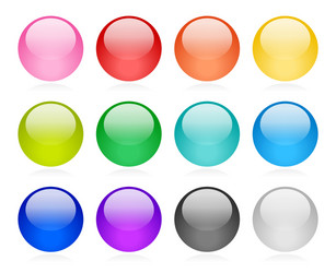 Set of colorful isolated glossy web buttons Vector Image